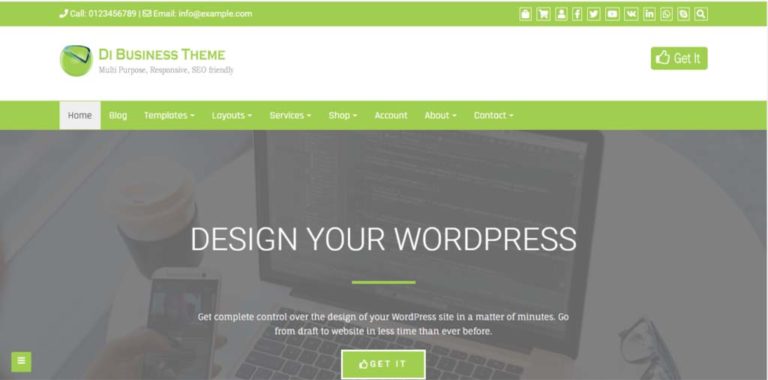 Free WordPress theme for business website - Di Themes